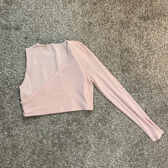 Tops | Zara One Shoulder Pink Mesh Top | Poshmark